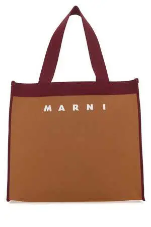 Marni Two-tone Fabric Medium Shopping Bag - Multicolor