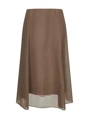 Brunello Cucinelli Silk Circle Skirt - Multicolor