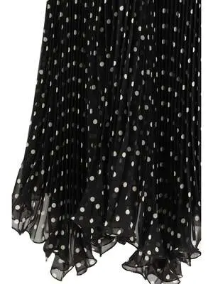 Valentino Garavani Polka-dot Pleated Silk Skirt