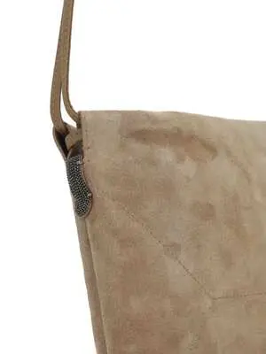 Brunello Cucinelli Suede Shoulder Bag - Brown