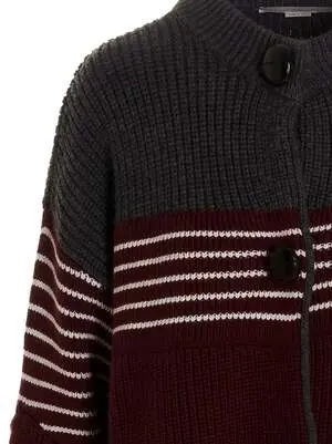 Stella McCartney Striped Wool Knitted Coat