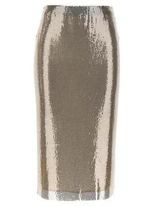 Sportmax Cariddi Metallic Knit Skirt - Pink