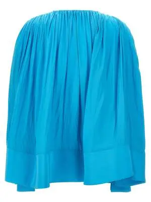 LANVIN Wide Blouse With Drawstring Detail - Blue