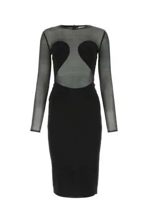 Alaïa Black Mesh Paneled Dress