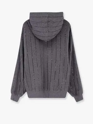 Brunello Cucinelli Sequin Embroidered Cotton Hoodie - Multicolor