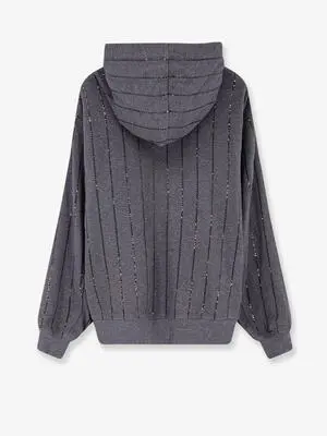 Brunello Cucinelli Sequin Embroidered Cotton Hoodie