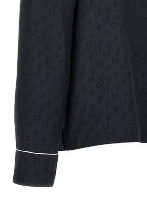 Off-White Jaquard Logo Pajama Shirt - Black
