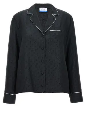 Off-White Jaquard Logo Pajama Shirt - Black