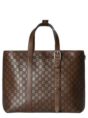 Gucci Gg Emblem Tote Bag - Brown