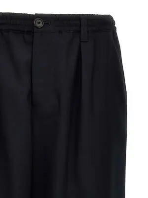 Marni Tropical Wool Crop Pants - Blue