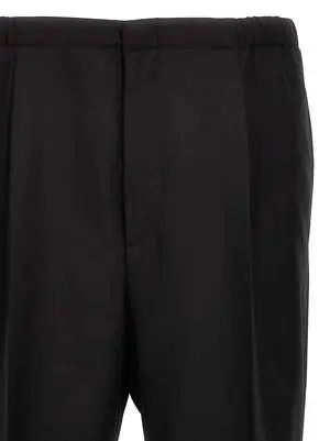 Fendi Cool Wool Straight Leg Pants - Black
