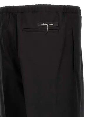 Fendi Cool Wool Straight Leg Pants - Black