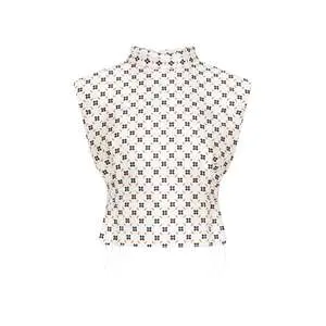LANVIN LANVIN Cropped Sleeveless Top With Geometric Print Multicolor