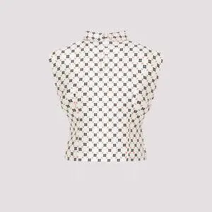 LANVIN Cropped Sleeveless Top With Geometric Print - Multicolor