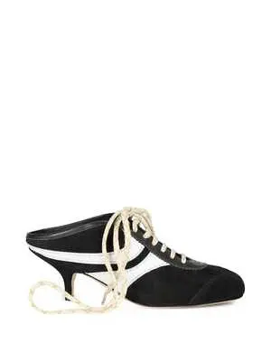 Dries Van Noten Heeled Mules With Lace-up Front - Black