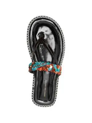 Dries Van Noten Embellished Thong Sandals - Blue