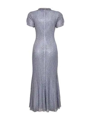 SELF-PORTRAIT Rhinestone Mesh Midi Dress
