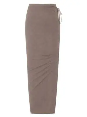 Rick Owens Maxi Skirt With Side Slit And Drawstring Detail