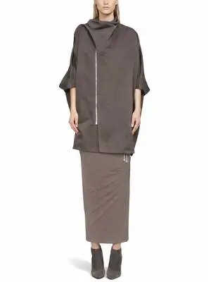 Rick Owens Maxi Skirt With Side Slit And Drawstring Detail