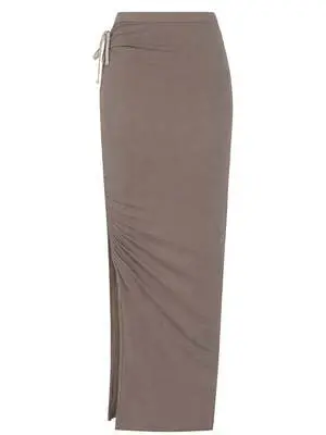 Rick Owens Maxi Skirt With Side Slit And Drawstring Detail