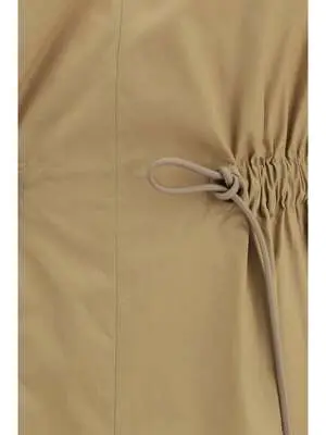 Max Mara Pedaggi Midi Dress In Cotton Poplin - Cream