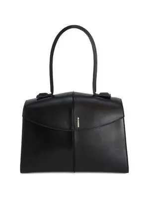 JIL SANDER Linea Medium Leather Tote Bag - Black