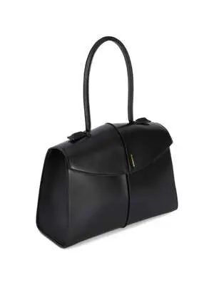 JIL SANDER Linea Medium Leather Tote Bag - Black