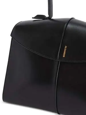 JIL SANDER Linea Medium Leather Tote Bag - Black
