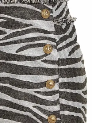 Balmain Lurex Zebra Patterned Skirt