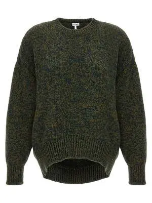Loewe Melange Wool Double Neck Sweater - Green
