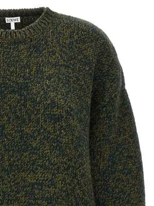 Loewe Melange Wool Double Neck Sweater - Green