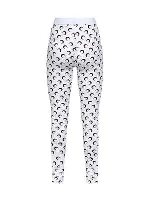 MARINE SERRE Optical White Moon Print Recycled Jersey Leggings - Multicolor