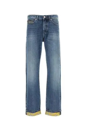 Versace Denim Jeans With Barocco Trim