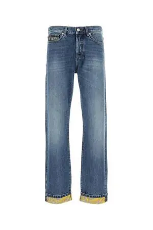 Versace VERSACE Denim Jeans With Barocco Trim Multicolor