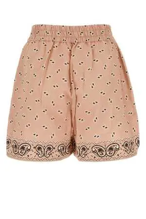 Palm Angels Printed Linen Blend Shorts