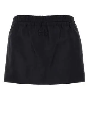 Miu Miu Navy Nylon Mini Skirt