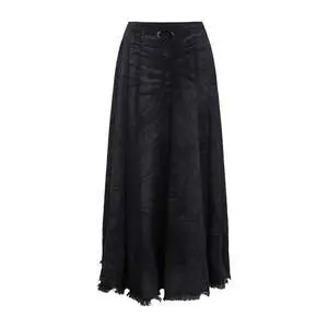 DIESEL® De-hannie Skirt With Fringed Hem - Black