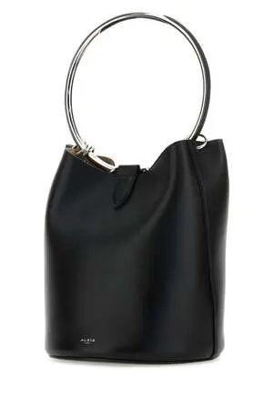 Alaïa Borsa" Leather Bucket Bag With Hoop Handle