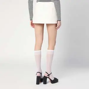 Marc Jacobs Ivory Textured Tweed Mini Skirt - Gray