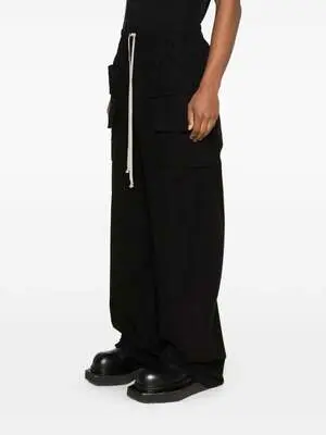 Rick Owens Cotton Drawstring Trousers - Black