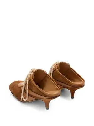 Dries Van Noten Heeled Mules With Lace-up Detail - Brown
