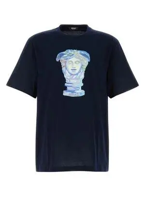 Versace Versace Men T-Shirt Compact Cotton Jersey Fabric + Medusa Gall Multicolor