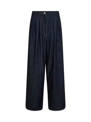 Dries Van Noten Indigo Denim Wide-leg Pleated Jeans - Multicolor