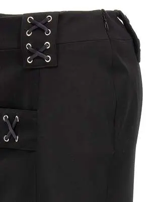Alessandra Rich Lace-up Wool Blend Skirt