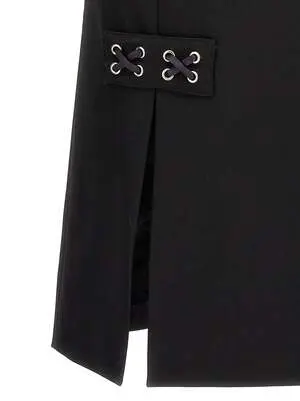 Alessandra Rich Lace-up Wool Blend Skirt
