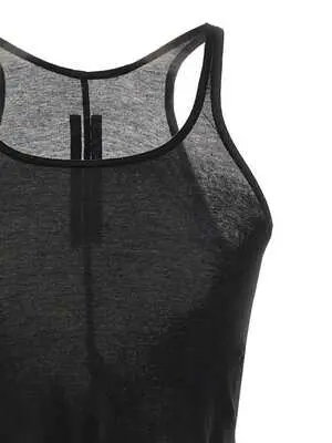Rick Owens Sleeveless Semi-sheer Cotton Crop Top - Black
