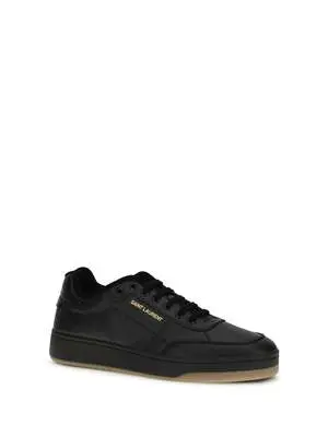 Saint Laurent Calfskin Leather Sneakers - Black