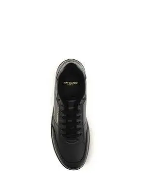 Saint Laurent Calfskin Leather Sneakers - Black