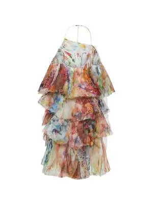 Zimmermann Spliced Floral Print Georgette Luna Maxi Dress - Multicolor