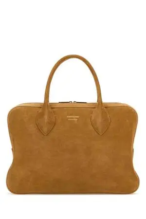 FERRAGAMO Salvatore Suede Medium Handbag - Brown